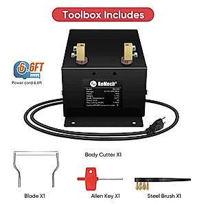 RoMech Electric Rope Cutter - Hot Knife Thermal Blade for Braid Fabric Webbing Belting Ribbon- Bench Mount Cutting Tool Kit – Heal Sealer (60W, RM-026)