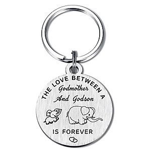 BAZLJY Godmother Gifts from Godson - Best Godmother Keychain - Godmother Birthday Gifts - Christmas Gifts for Godmother