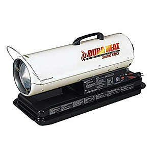 Dura Heat DFA50 50K BTU Kero Forced Air Heater with Carrying Handle,White/Black