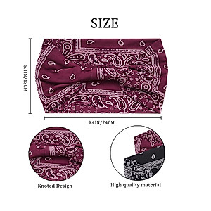 Headbands for Women, 6 PCS Wide Boho Headbands Elastic Bandana Non Slip Sweat Fashion Large Headwraps Hair Bands Headwear fit All Head Sizes for Workout, Sports, Running, Yoga (Set 2)