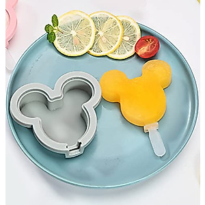 Silicone Popsicle Molds, Cute Ice Pop Molds Reusable Cake Pop Mold Set with Lid Popsicle Sticks, Easy Release BPA Free Cartoon Ice Cream Mold for Kids