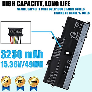 Laqueena L18C4P71 Laptop Battery Compatible with Lenovo ThinkPad X1 Yoga 4th Gen / X1 Carbon 7th Gen 2019 8th Gen 2020 Series L18L4P71 L18M4P72 02DL005 02DL006 02DL004 SB10K97643 SB10K97642 SB10K97644