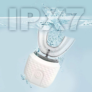 FLINEVE U Shaped Electric Toothbrush, Ultrasonic Automatic Whitening Massage Toothbrush for Adults and Elder with 3 Cleaning Modes(Color:White)