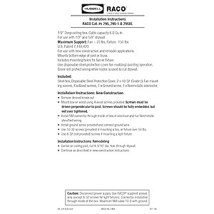 Hubbell-Raco 295 1/2-Inch Deep 1/2-Inch Bottom Knockouts 4-Inch Round Ceiling Fan Support Pan, metal