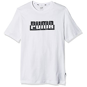 PUMA mens Core Camo Graphic Tee TShirt, Puma White, XSmall US