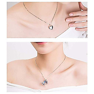 Daruirong 925 Sterling Silver Personalized Photo Heart Locket Necklace Forever in My Heart Custom Add Your Text That Holds Pictures for Women Men Kids(Heart-Shape) | New 0.9 inch Large Size |