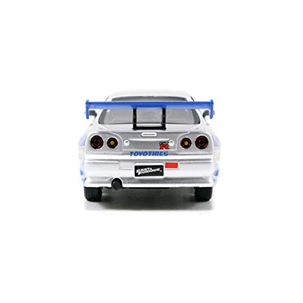 Fast & Furious Brian's Nissan Skyline GT-R R34 Silver & Nissan GT-R R34 Blue 1:32 Die - cast Car, Toys for Kids and Adults