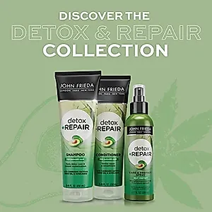 John Frieda Detox and Repair Shampoo and Conditioner Set with Nourishing Avocado Oil and Green Tea, 8.45 oz