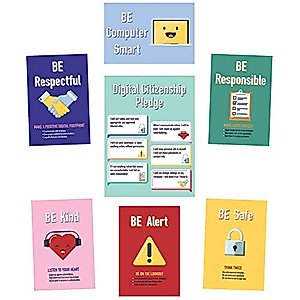 Carson Dellosa – Digital Citizenship Bulletin Board Set, Classroom Décor, 7 Pieces