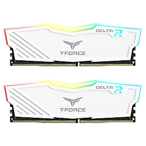 TEAMGROUP T-Force Delta RGB DDR4 16GB (2x8GB) 3600MHz (PC4-28800) CL18 Desktop Gaming Memory Module Ram TF4D416G3600HC18JDC01 - White