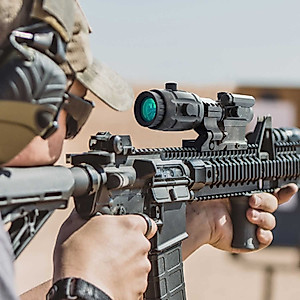 Beileshi 4X Optics Red Dot Sight Magnifier with Flip to Side Mount