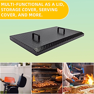 HECASA Griddle Hard Top Lid Black Grill Cover with Handle Outdoor Home BBQ Hood for 36" Front or Rear Grease Griddle 36 Inch