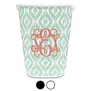 RNK Shops Monogram Waste Basket - Single-Sided - White