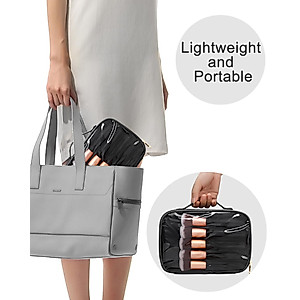 Relavel Travel Makeup Bag, Clear Makeup Organizer Bag Portable Cosmetic Bag, Cute Transparent Makeup Case For Women with Accessories