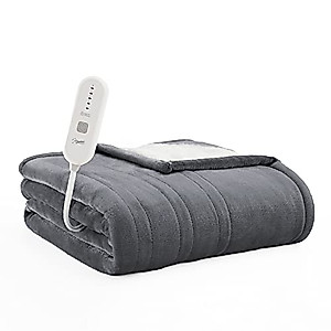 HomeMate Heated Blanket Electric Throw - 50"x60" Heating Blanket Throw 4 Hours Auto-Off 5 Heat Levels Heat Blanket Over-Heat Protection Flannel Sherpa Heater Blanket Electric ETL Certification