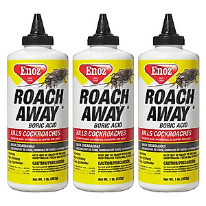 Enoz No Zone Roach Away Powder, Kills Cockroaches, Silverfish, and Ants (Pack of 3)