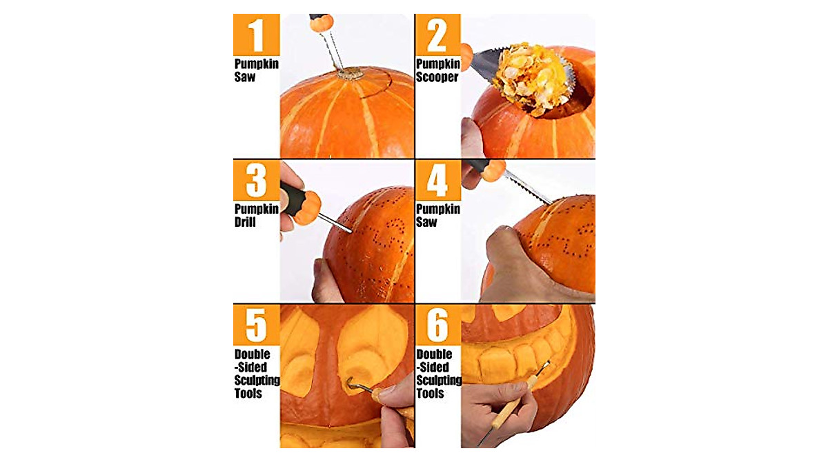 Pumpkin Carving Kit for Halloween - 17 Pieces Professional Tools