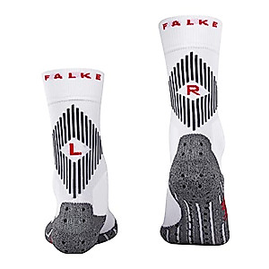 FALKE Unisex 4 GRIP Stabilizing Athletic Socks, Mid Calf, Compression Sock, Light Weight, Breathable Quick Dry, Nylon, White (White 2029), 10.5-11.5, 1 Pair
