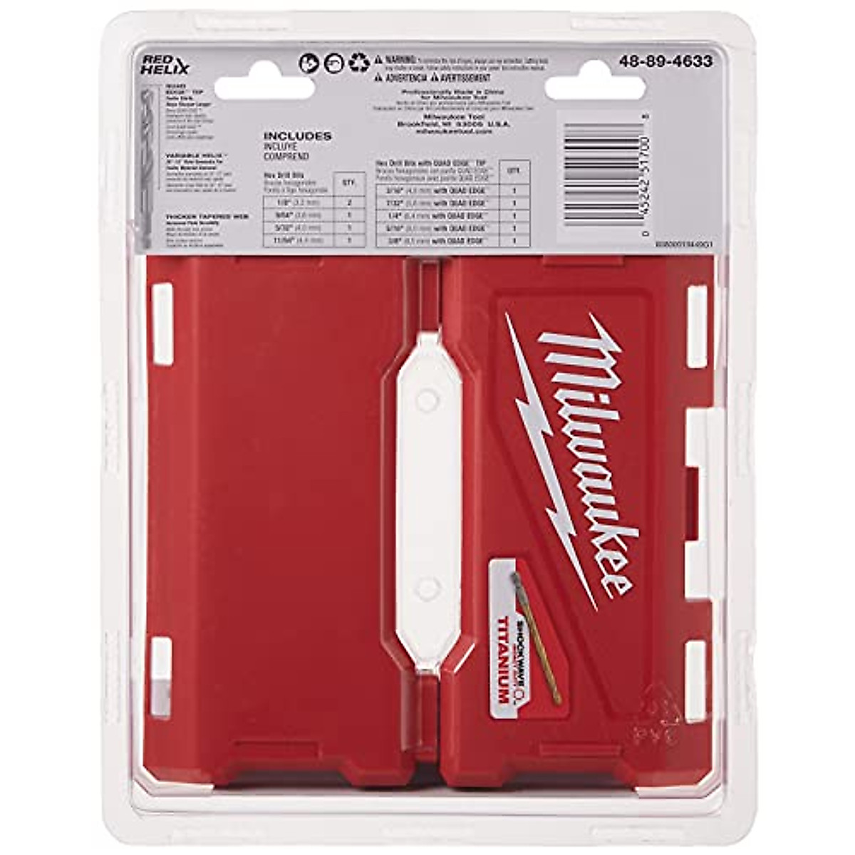 MILWAUKEE'S 48-89-4633 Shockwave Titanium Red Helix Drill Bit Set (10-Piece)