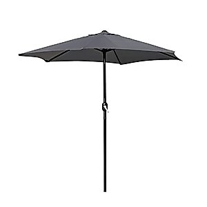 TUKAILAi 10ft Patio Umbrella, 3M Heavy Duty Outdoor Umbrella with Push Button Tilt Crank and 6 Sturdy Ribs, UV 50+ Protection Sun Shade for Market, Garden, Patio, Backyard & Pool (Grey)