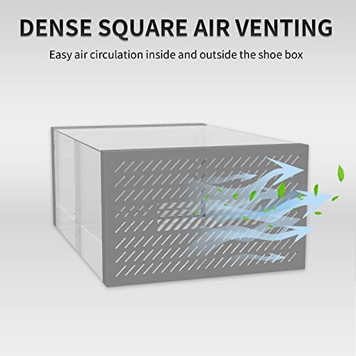 LUTSPC Large Shoe Storage with Magnetic Door, 12 Pack Shoe Storage Boxes, Clear Plastic Shoe Organizer for Closet, Space Saving Stackable Shoe Container for Entryway, Under Bed, Wardrobe, Bathroom Storage (Grey)