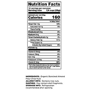 Terrasoul Superfoods Organic Almond Flour, 1 Lb - Fine Texture | Grain-Free | Gluten-Free | Perfect for Keto Baking