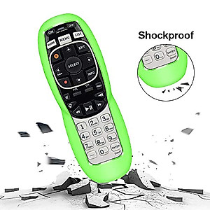 2 Pack Protective Case for DirecTV RC73 Remote Control,Silicone Cover Remote Controller Skin Sleeve Replacement Compatible with DirecTV RC70,RC70H,RC71,RC71H,RC72,RC73B-Glow Blue,Glow Green