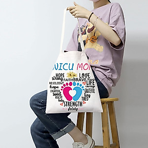 MBMSO NICU Mom Gifts Preemie Mom Gifts NICU Gifts for Mom Tote Bag NICU Awareness Gift for Mommy Premature Birth New Mom Gift (NICU MOM TB)