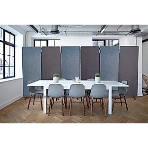 Stand Steady ZipPanels Office Partition | Room Dividers | Three Zip Together Panels Provide Privacy and Reduce Ambient Noise in Workspace, Classroom and Healthcare (Dark Gray)