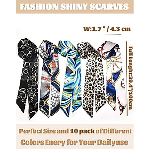 kcctoo 10Pack Scarf Bags for Women Handbag Scarfs Band Hair Neck Scarves Fashion Gifts