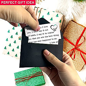 Anniversary Valentine's Day Birthday Cards Gifts for Husband Boyfriend, Engraved Wallet Insert Card Gift for Him Men Hubby, Deployment Long Distance Relationship Love Gifts From Wife (LC - 13)