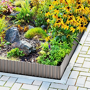LAVEVE Corrugated Metal Garden Edging 4" x 10Ft, Landscape Edging Border for Lawn, Flower Bed, Garden Fence, Paver Edging (Silver)
