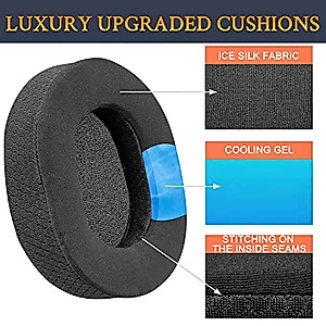 SOULWIT Cooling Gel Ear Pads Cushions Replacement for SteelSeries Arctis 1/Arctis 3/Arctis 5/Arctis 7/Arctis 9X/Arctis Pro/Arctis Prime Headset, Earpads with Noise Isolation Foam