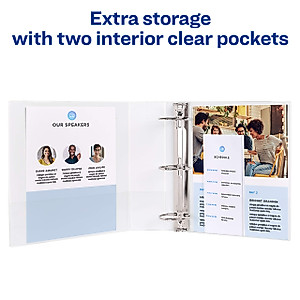 Avery Economy View 3 Ring Binder, 1.5" Round Rings, 1 White Binder (05770)