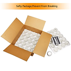 Accguan Mini Mason Glass Canning Jars,4 OZ Jelly Jars With Regular Lids（Silver,Ideal for Honey,Jam,Wedding Favors,Shower Favors,Small Pice Jars 40 PACK