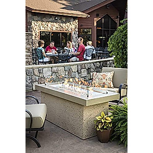 The Outdoor GreatRoom Company Glass Guard - Rectangular Glass Wind Guard for 12" by 42" Crystal Fire Burner - Sturdy Tempered Glass Panels with Aluminum Clips for Attachment - Easy to Assemble