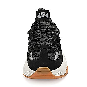 Milazzo Mens Walking Sneakers Wide Tennis Shoes with Arch Support Mesh Lightweight Rubber Outsole Gym Athletics Sports Training Sneakers Black Size 8W