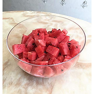 Qxbekmor Large Acrylic Salad Bowls and Serving Bowls, Great for Serving Salad, Popcorn, Chips, Dips, Condiments, Break-Resistant Set of 2, Clear 146 oz