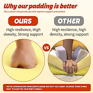 mudilun Bench Cushion for Indoor/Outdoor with Velcro Non-Slip Patio Furniture Cushions Durable Thickened Piano Chair Pads for Window Shoe Kitchen Dining Room Cushions (30x14x3, Khaki)