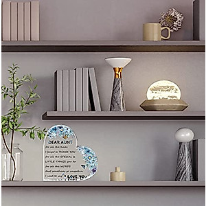 Aunt Birthday Gifts from Niece Nephew, Clear Acrylic Heart Plaque Gifts for Aunt, Thanksgiving, Christmas Gifts for Aunt