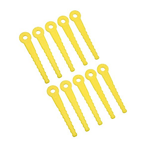 Plastic Trimmer Head Kit, Lawnmower Plastic Blade Set Round Hole Easy Installation 8mm ABS Yellow for Garden