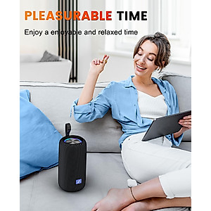 LENRUE Bluetooth Speaker, Wireless Portable Speaker with Crisp Sound, Dynamic Lights, IPX5 Waterproof, TWS Pairing, Type C Charge, Suitable for Indoors, Outdoors, Parties, Gifts