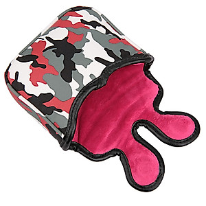 Golf Builder Red Camouflage Golf Club Square Mallet Putter Head Cover for Center Shaft Putters with Magnetic Closure