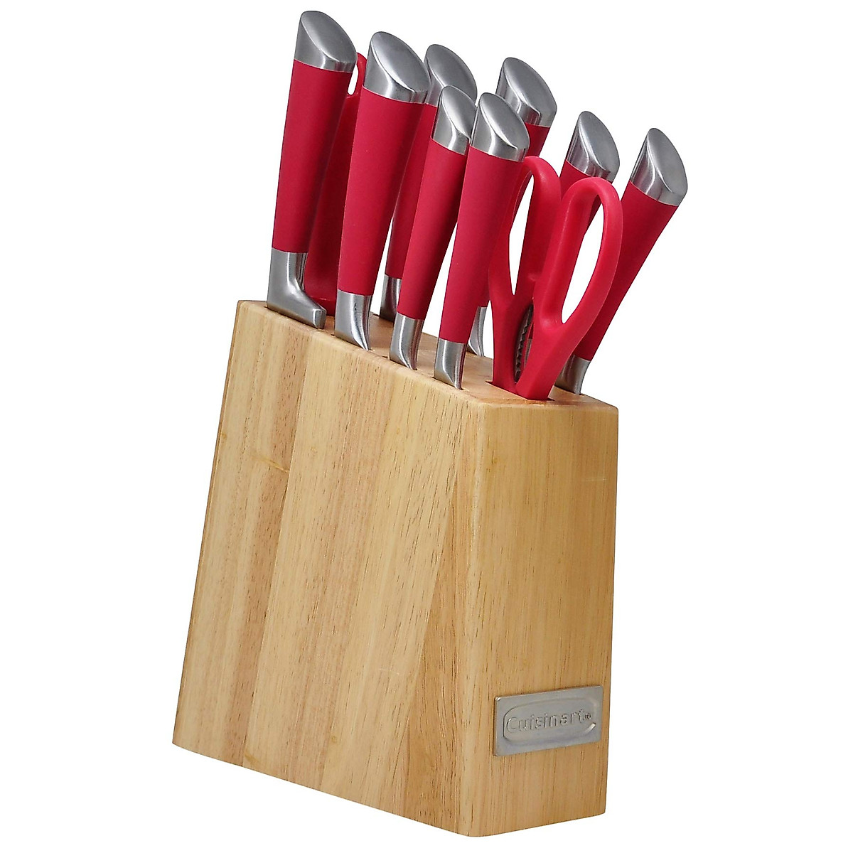 Cuisinart C77SS-11PRDGR 11-Piece Arista Collection Cutlery Stainless Steel Knife Block Set, Red