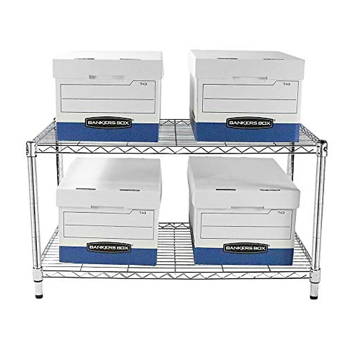 Apollo Hardware Chrome 2-Shelf Wire Shelving, Metal Wire Media Cart 18"x36"x22" (Chrome)