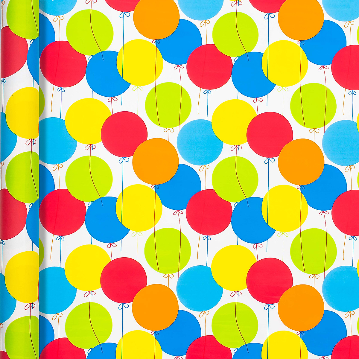 B-THERE Birthday Gift Wrap Wrapping Paper for Boys, Girls, Adults. 6 Cute & Funny Different Designs of 6 ft X 30 Roll! Includes Cactus, Fruit, Rainbows, Rainbow Sprinkles, Pizza, Balloons, Donuts