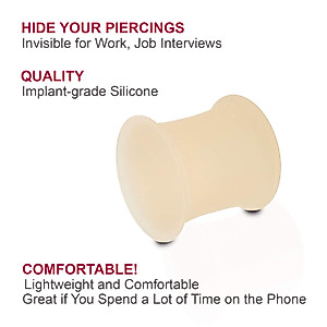 bodyjewellery 3 Pairs Ear Plug Skin White Black Sili Double Flare Earring Solid Gauges Ears Tunnel Exper Piercing More Size Options (00g 10mm)