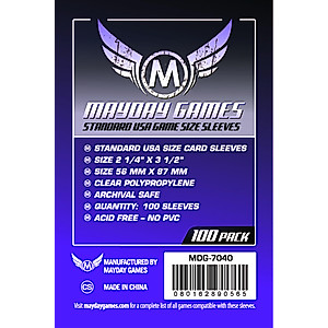 Mayday Games Purple Label: Standard USA Game Size Sleeves (100) 56mmx87mm