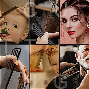 3 Pieces Rat Tail Comb Carbon Fiber Teasing Combs Parting Braids Comb Stainless Steel Pintail Comb Barber Styling Combs for Women Men Fine Teeth Salon Hairdressing Hair Care Tools