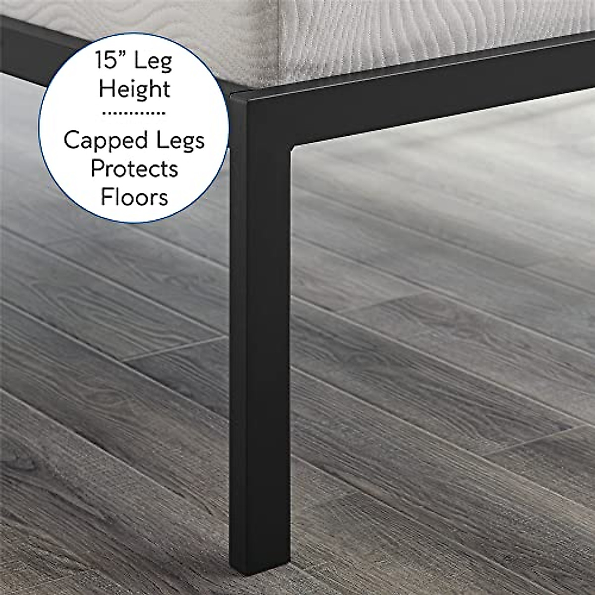 Classic Brands Brutis Black Heavy-Duty Metal Platform Bed Frame, Twin